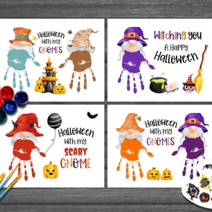 GNOMES Halloween Handprint Art,happy Halloween Keepsake Craft Handprint ...