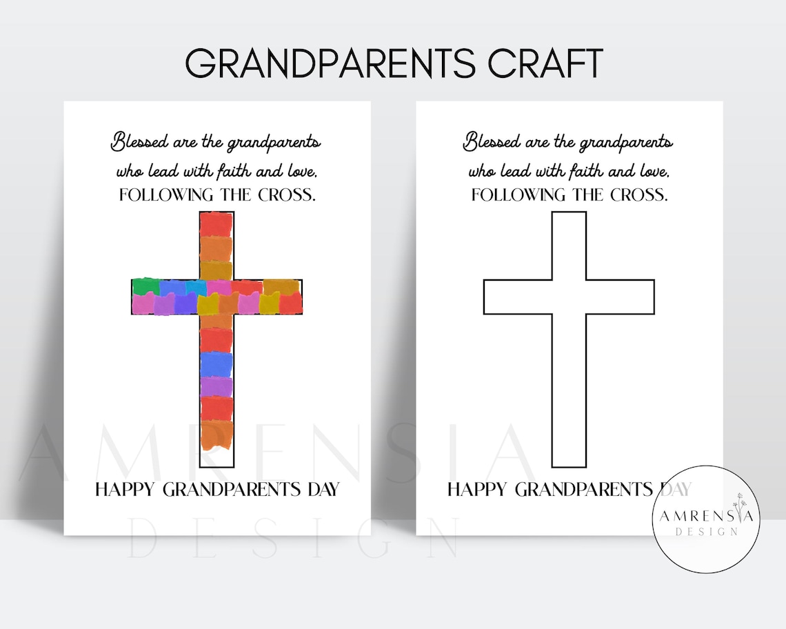 GRANDPARENTS CRAFT Cross Christian Sunday School Activity Happy ...