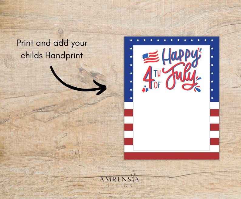 Happy 4th of July Easy Handprint Craft Handprint Art for | Etsy