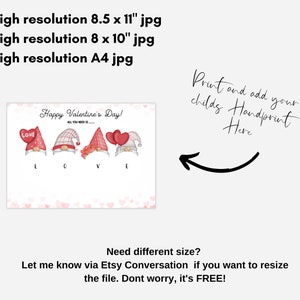 Gnomes Valentines Day Handprint Art, Love Printable Template for Prek ...