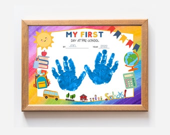 First Day of Preschool Handprint Art, First Day of School, Handprint ...