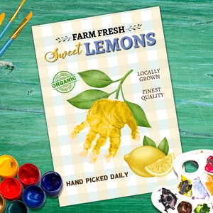 Handprint Craft Market Fresh Sweet Lemon Sign,farmhouse Lemon Handprint ...