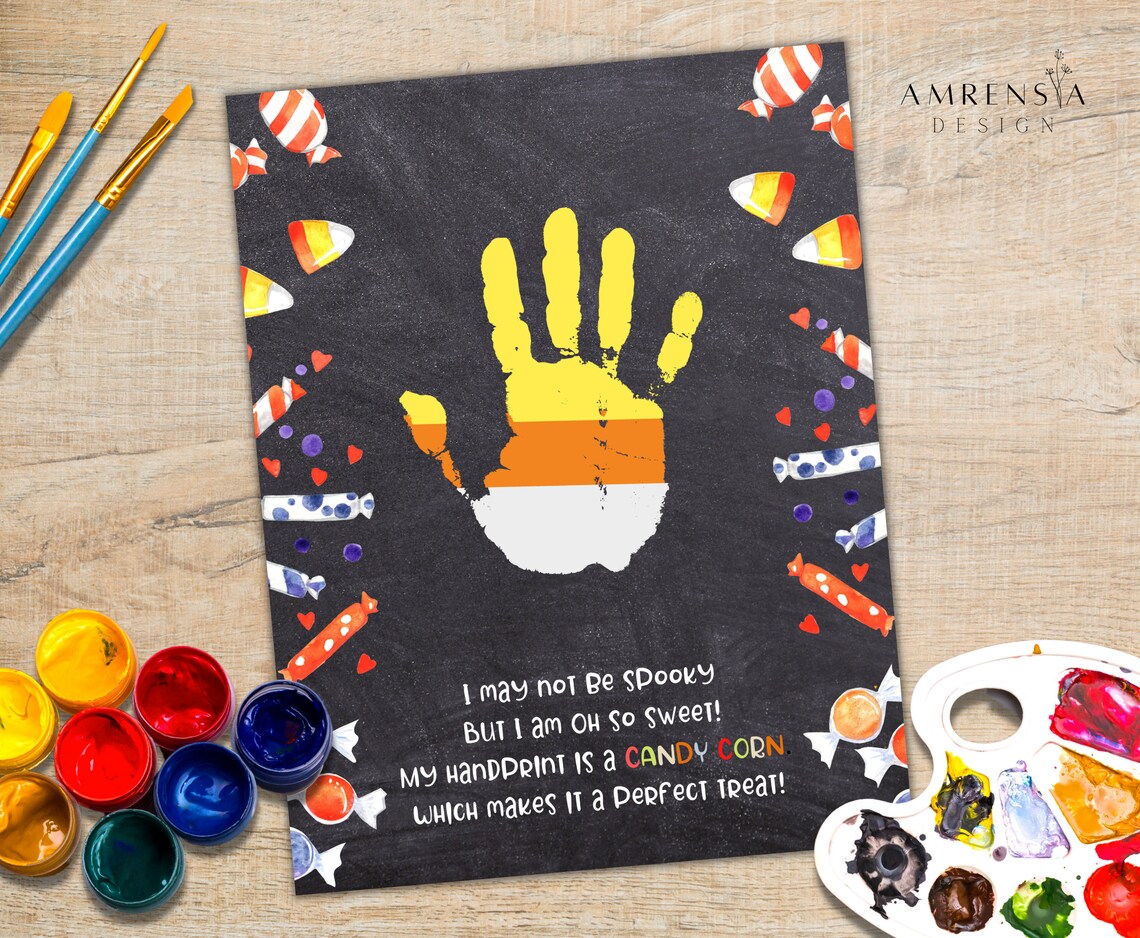Handprint Art Candy Corn Poem Craft, Happy Halloween Keepsake Craft ...