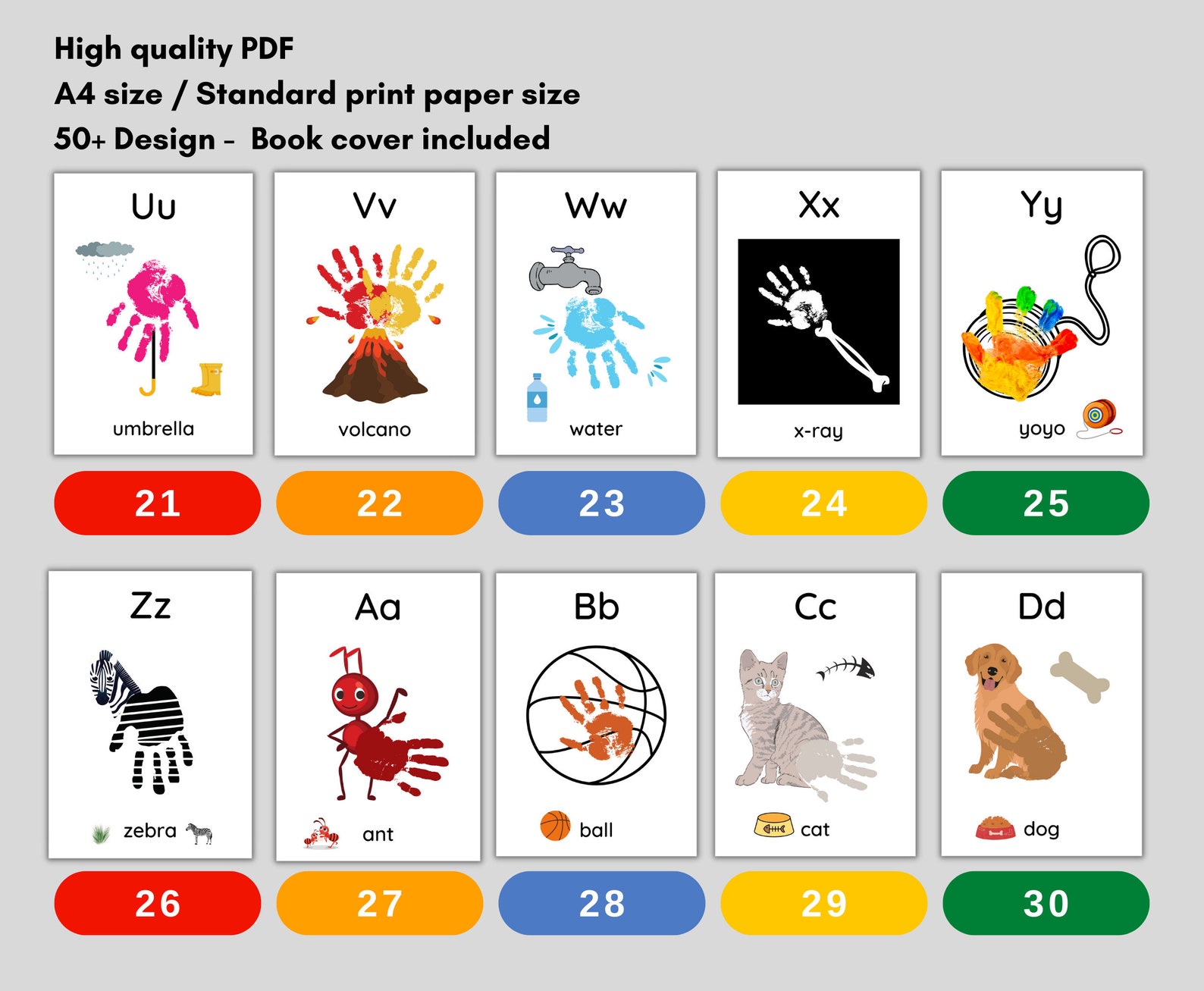 My Handprint Alphabet Book Alphabet Handprint Art Baby - Etsy UK