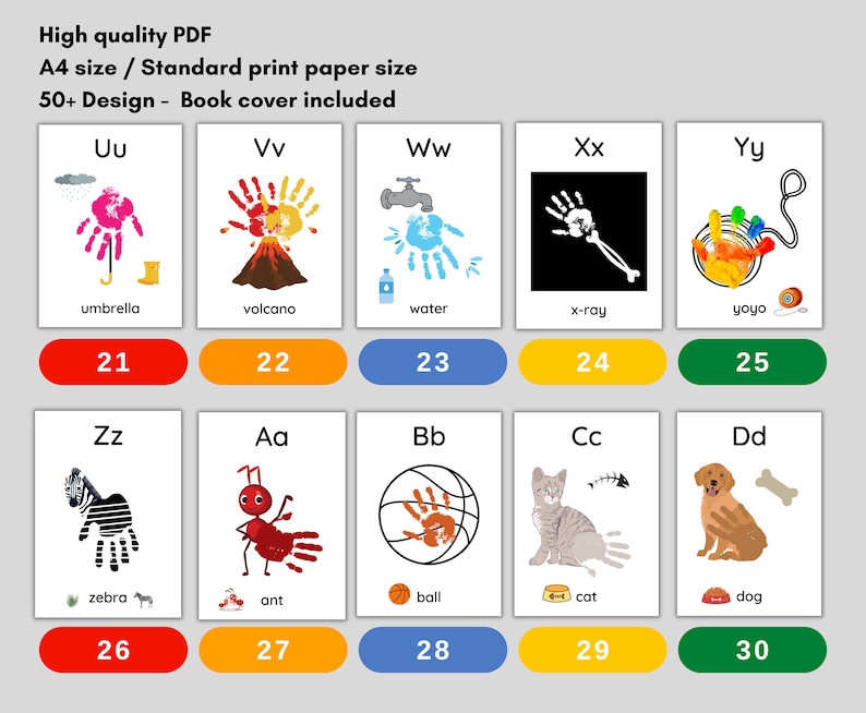 My Handprint Alphabet Book Alphabet Handprint Art Baby - Etsy