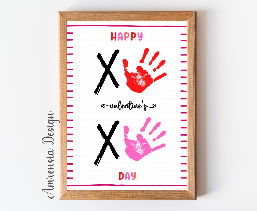 XOXO Handprint Craft DIY Toodler Art Love Valentine Printable Template ...