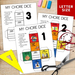 Chore Dice for Kids, Kids Activity at Home, Preschool, Fun Activity for ...