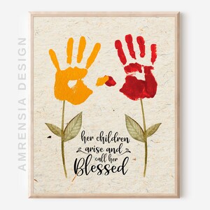 Mother's Day Gift Flower Idea Handprint Art Poem, Toddler Baby Kids ...