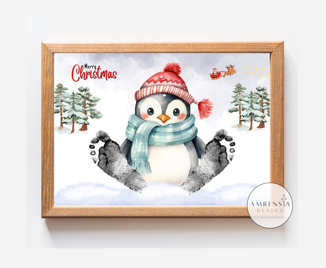 Snowman Baby Footprint Art, Snowman Craft, Christmas Home Decoration ...