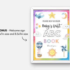 52 PAGES ABC Baby Shower Coloring Book, Baby's First ABC Book, Alphabet ...