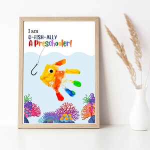 O FISH Ally a Preschooler Handprint Art First Day of School Handprint ...