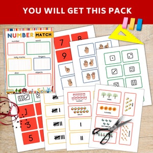 Learn Numbers Toddler, Number Match Practice 1-10, Math Worksheets for ...