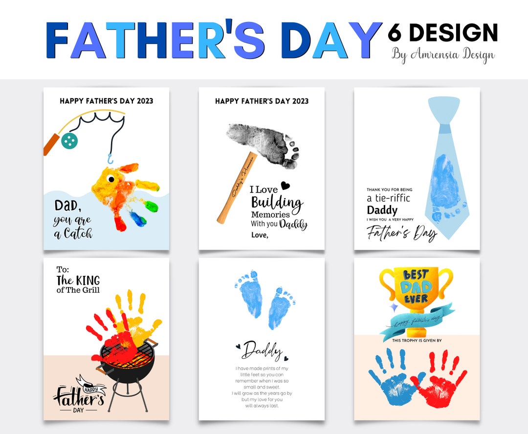 Fathers Day Handprint Keepsake for Dad, DIY Personalized Keepsake ...