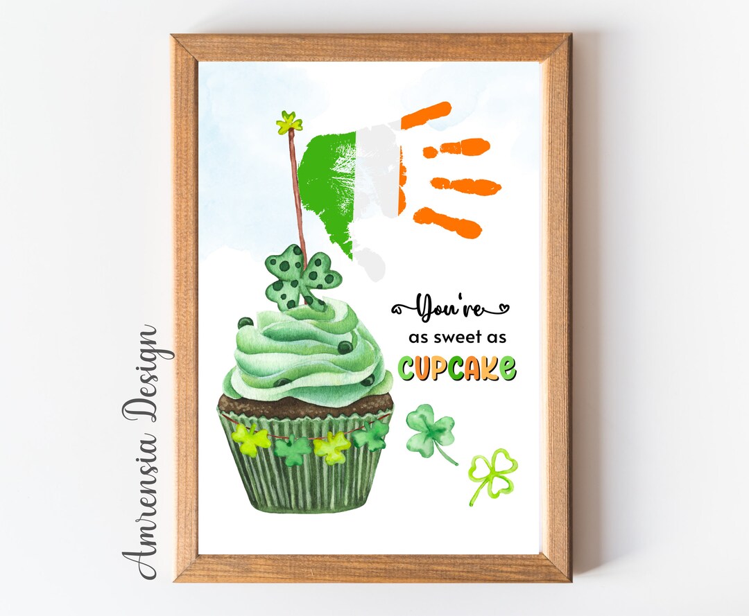 St Patrick's Day Irish Flag Handprint Craft Template Printable for Prek ...