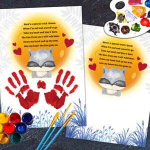 Handprint Craft the Kissing Hand Book Raccoon, My First Day of School ...