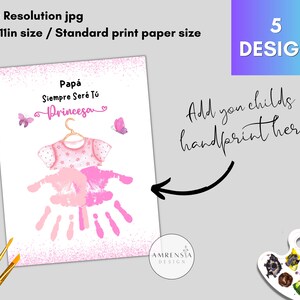 Arte De La Huellas De La Manos Del Día Del Padre, Spanish Fathers Day ...