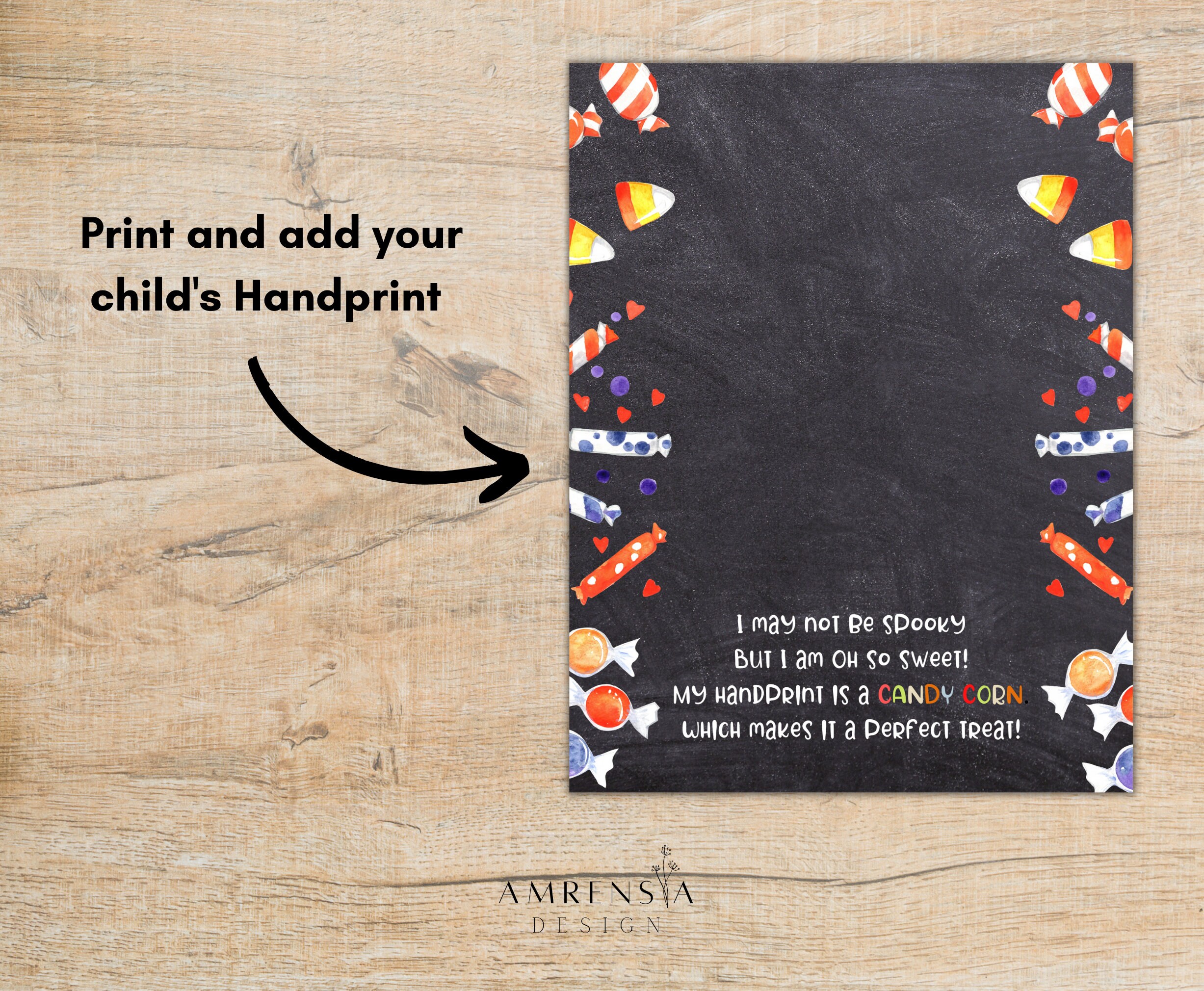 Handprint Art Candy Corn Poem Craft, Happy Halloween Keepsake Craft ...