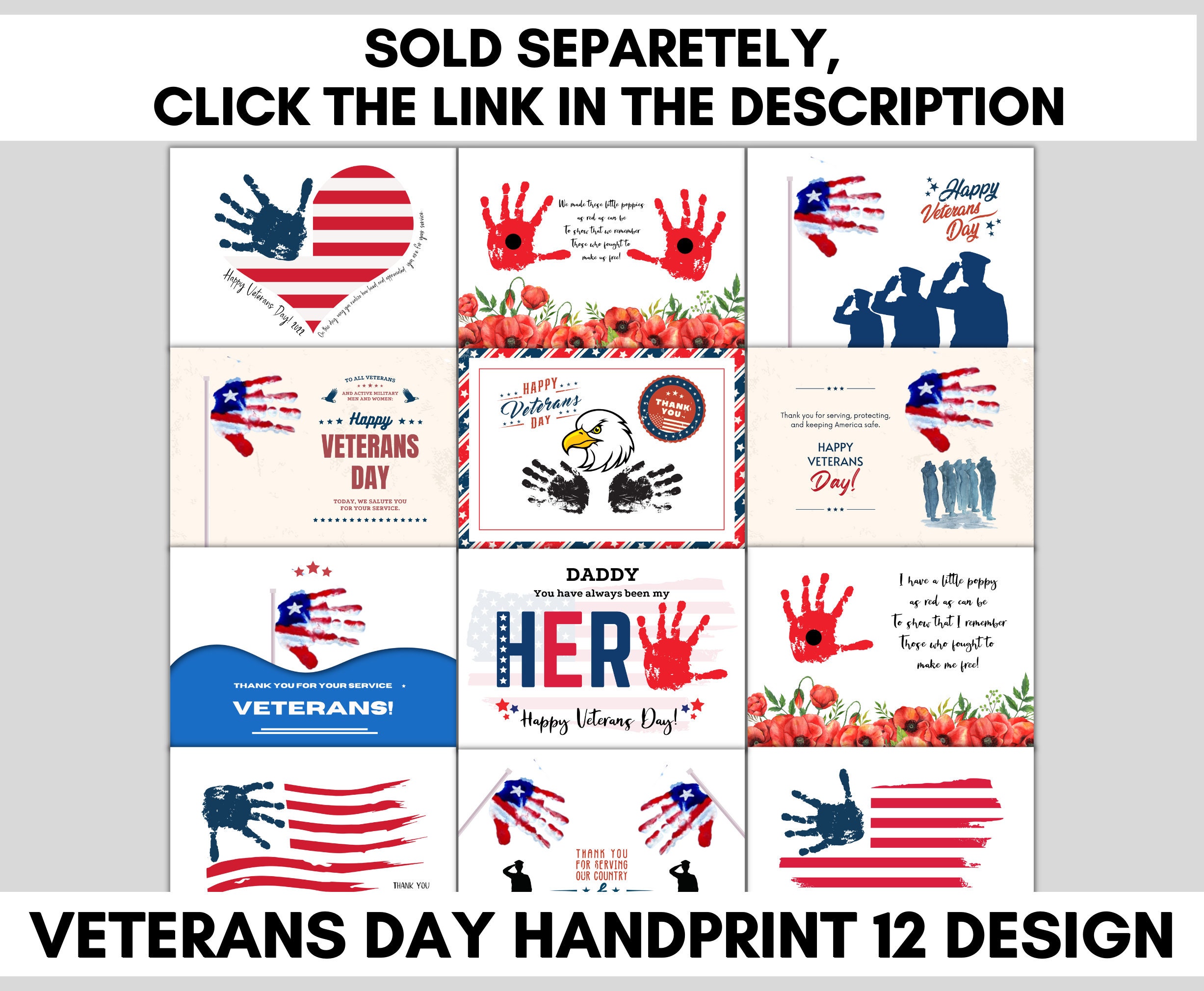 Handprint Craft for Veterans Day, USA Flag, Happy Veterans Day ...