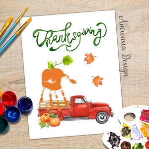 Thanksgiving Handprint Craft, Autumn Fall Activity,pumpkin Printable ...