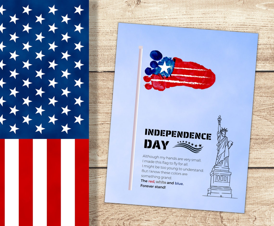 Easy Handprint Craft for America USA Independence Day Happy 4th of July ...