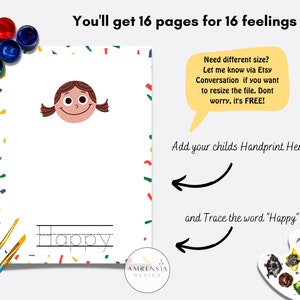 16 Feelings Handprint Craft, Poster Feelings, Flashcards and Match ...
