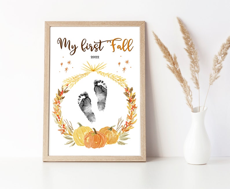 FALL Craft Printable Footprint Art My First Fall Easy Craft - Etsy