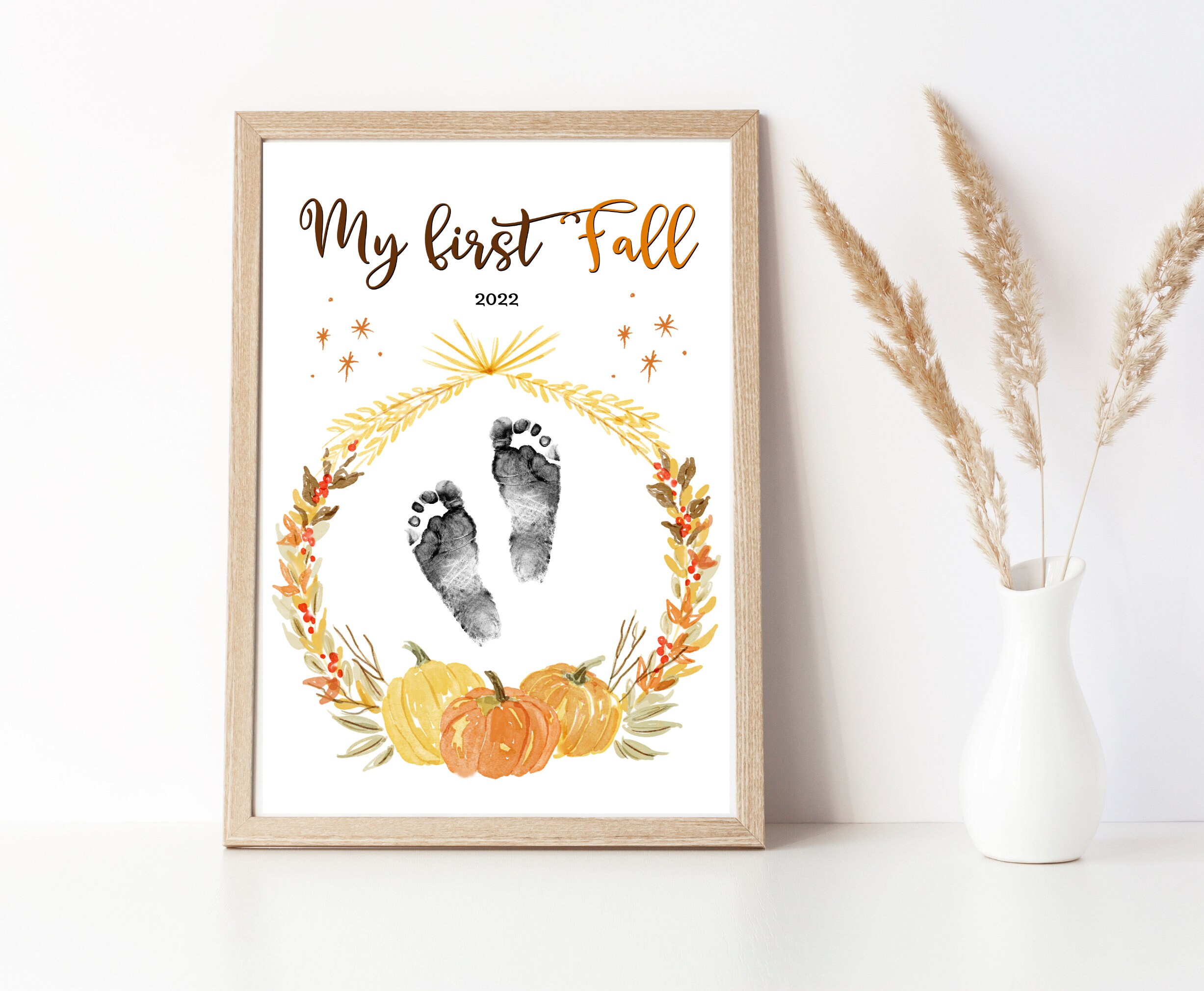 FALL Craft Printable Footprint Art, My First Fall, Easy Craft for Baby ...