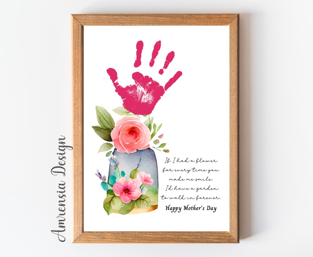 Poem for Mom, Happy Mother's Day Handprint Art, Baby Toddler Kids Craft ...