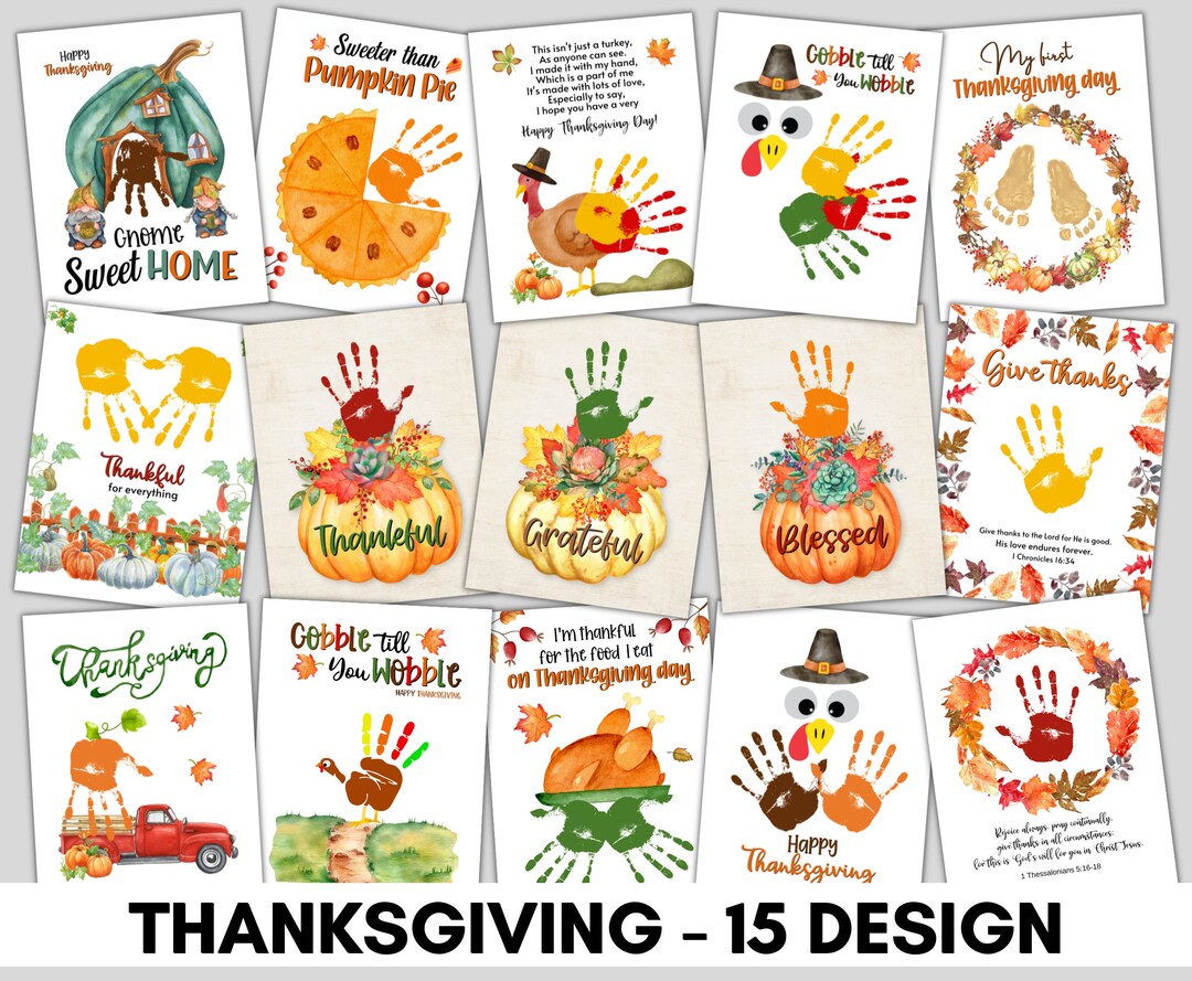 BUNDLE Thanksgiving Handprint Footprint Printable for Prek, Preschool ...
