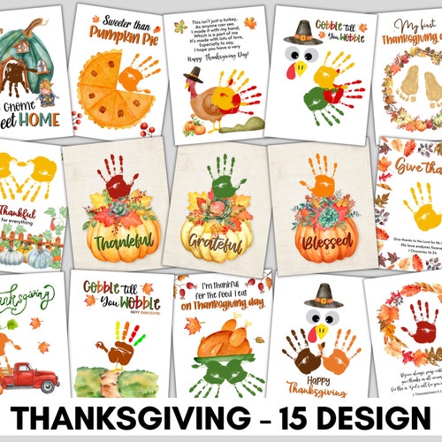 Thanksgiving Handprint Footprint Craft Bundle Thanksgiving - Etsy