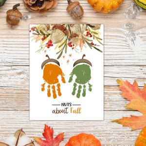 Nuts About FALL Craft Printable Hand Print Art, Easy Craft for Baby ...