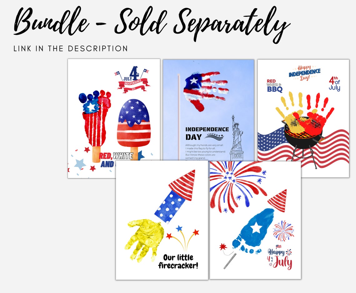Bundle Easy Handprint Craft for Independence Day Happy 4th of - Etsy