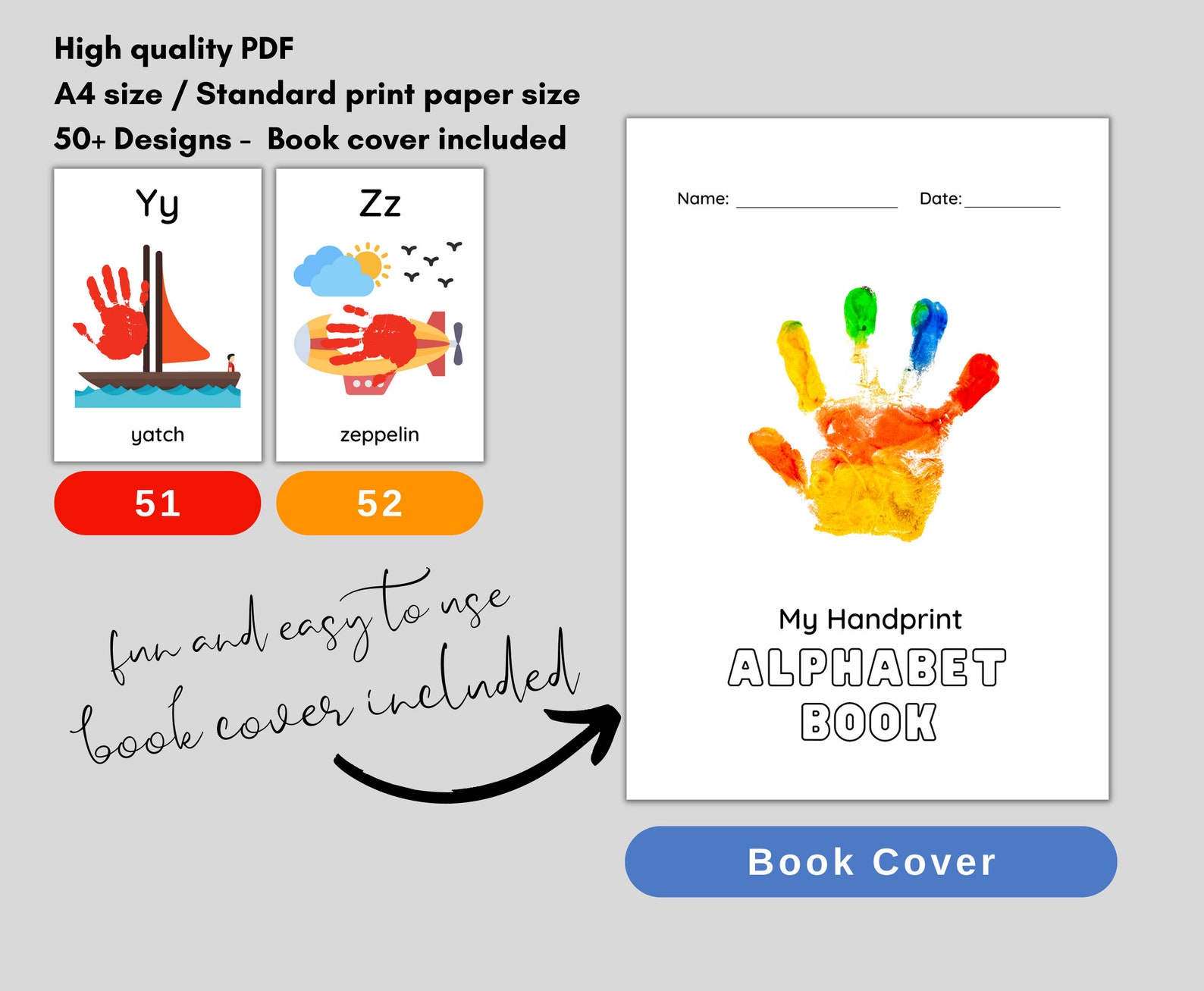 My Handprint Alphabet Book Alphabet Handprint Art Baby - Etsy