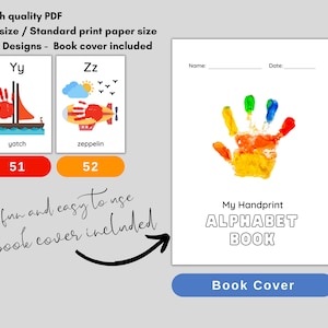My Handprint Alphabet Book, Alphabet Handprint Art, Baby Toddler Child ...
