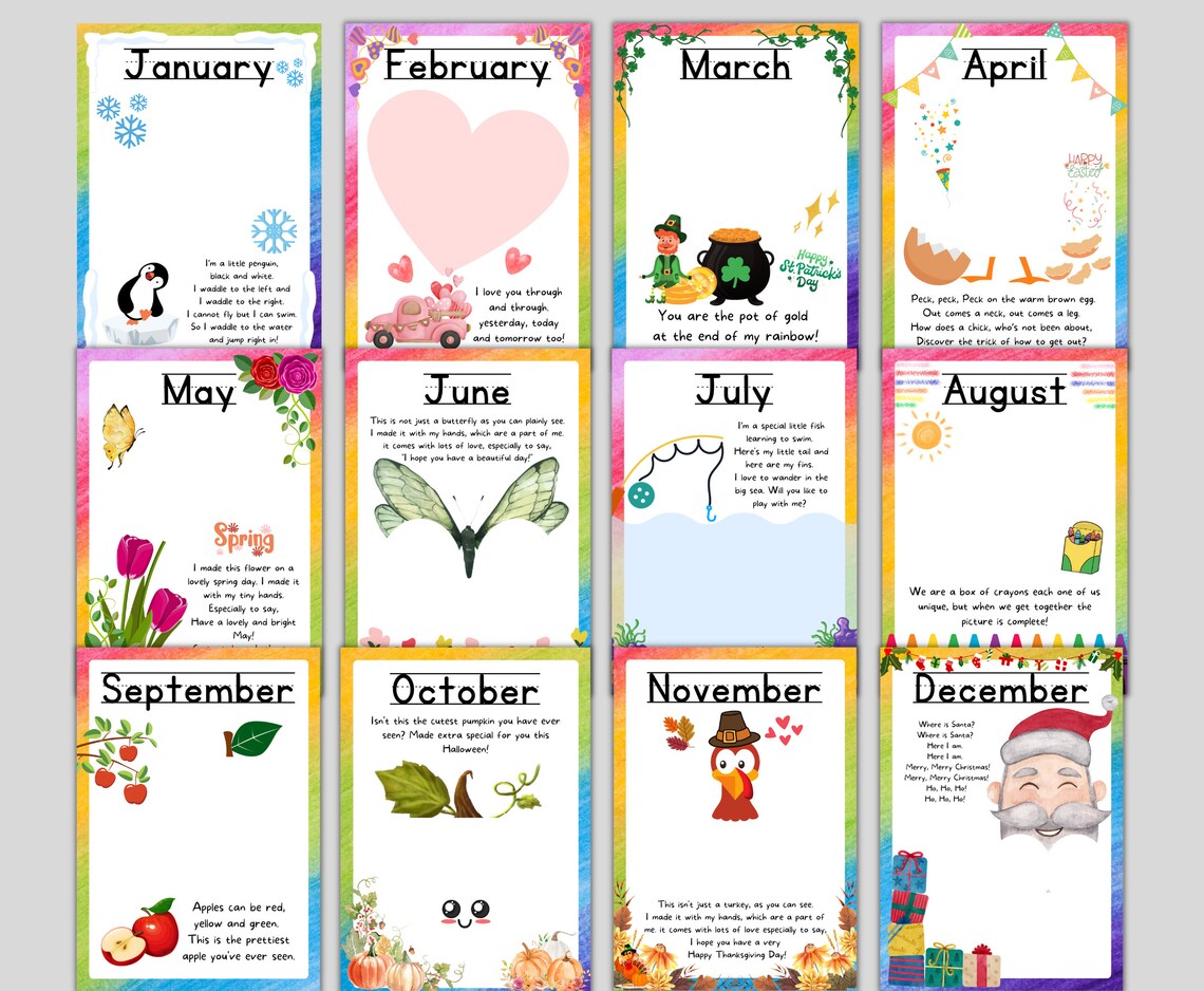 Handprint Memory Book Printable for Prek Preschool - Etsy