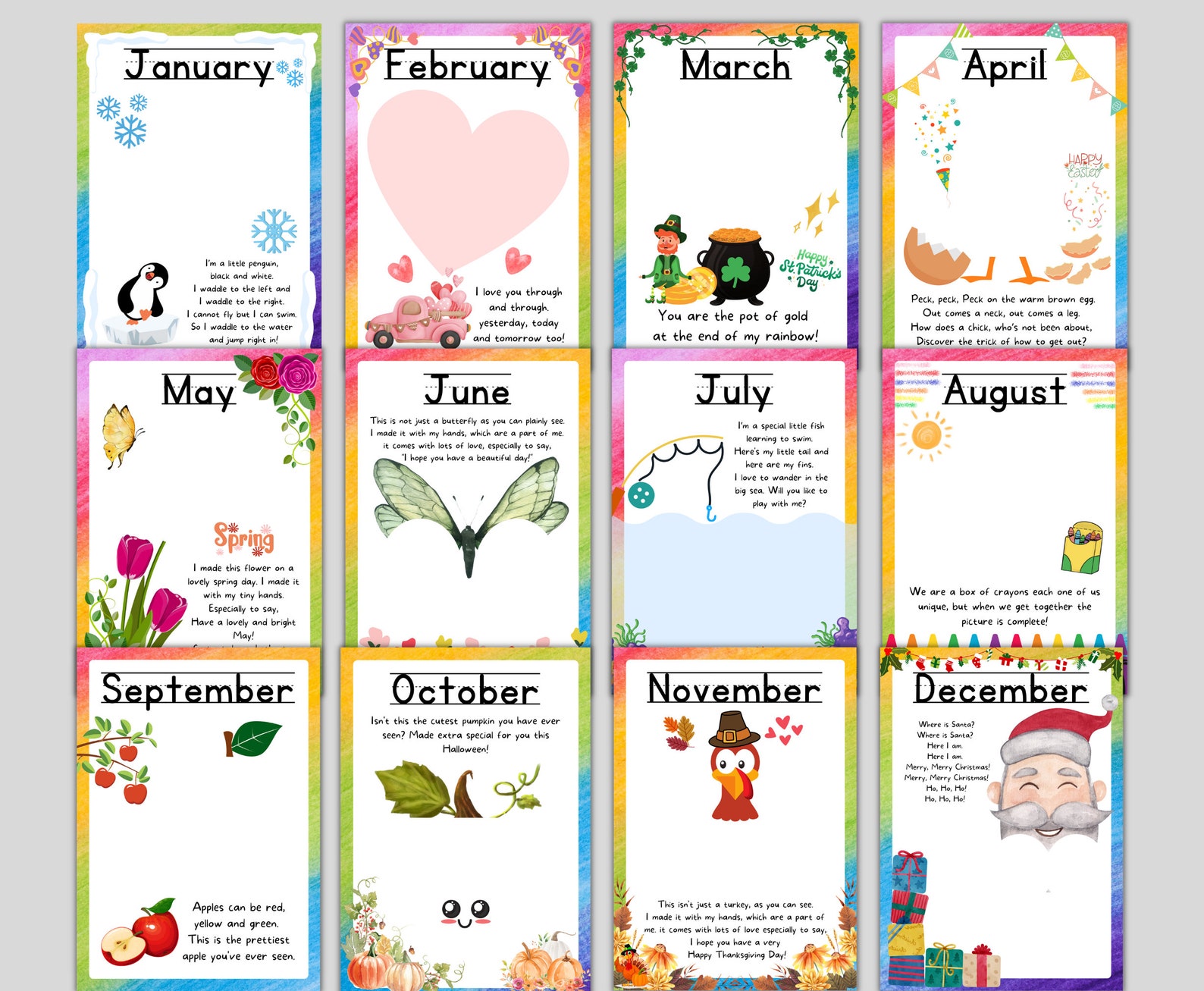 Handprint Memory Book Printable for Prek, Preschool Kindergarten 1st ...