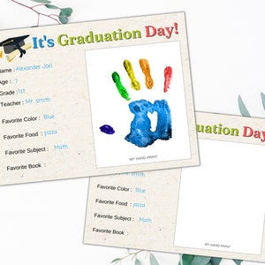 Kindergarten Graduation Handprint Craft, Keepsake Sign, Handprint Art ...