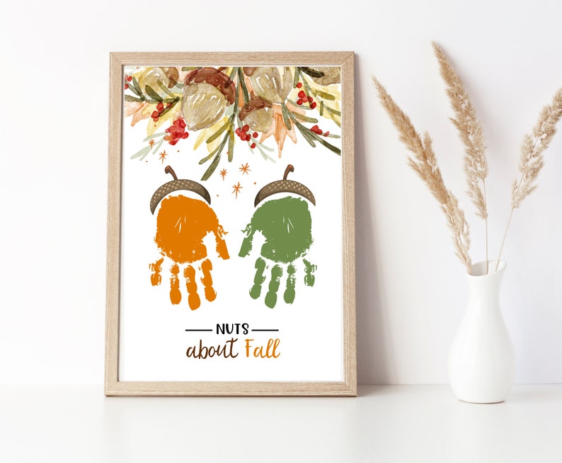 Nuts About FALL Craft Printable Hand Print Art Easy Craft for - Etsy