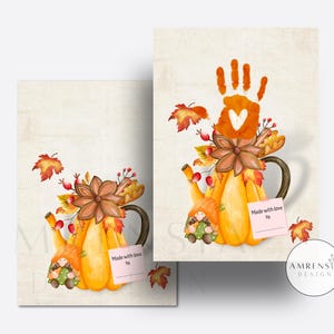FALL Autumn Flower Craft Printable Handprint Art, My First Fall, Easy ...