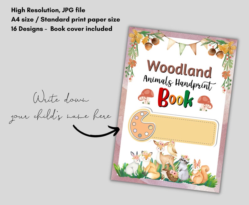Woodland Animals Handprint Book Printable Handprint Art - Etsy