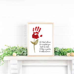Mother's Day Gift Flower Idea Handprint Art Poem, Spring Craft Toddler ...
