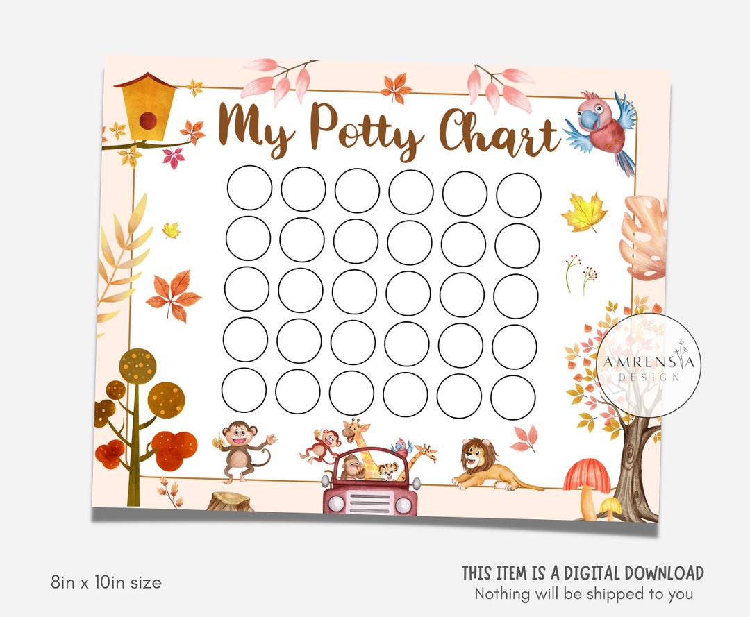 Potty Training Chart, My Potty Chart Printable, Autumn Theme, Potty ...