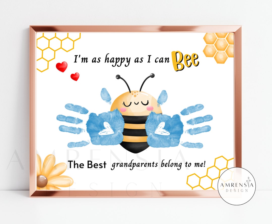 Grandparents Day Handprint Keepsake, I'm Happy as I Can Bee, Grandma ...