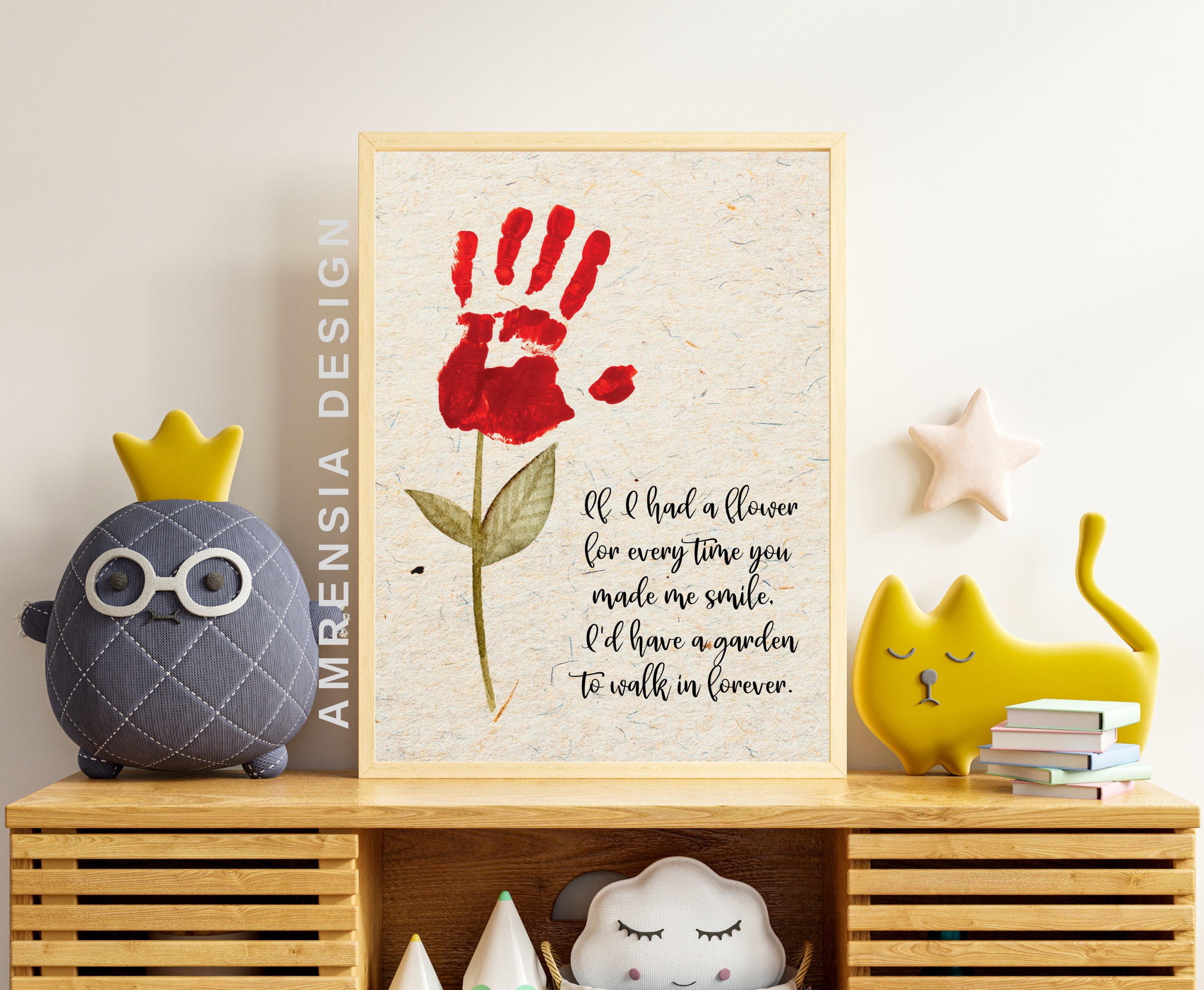 Mother's Day Gift Flower Idea Handprint Art Poem Spring - Etsy