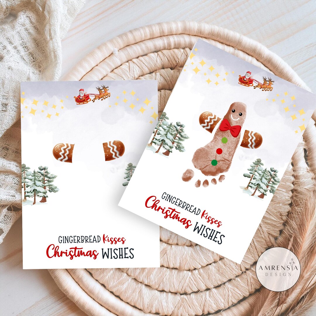 Gingerbread Handprint Art | Gingerbread Kisses Christmas Wishes Craft ...