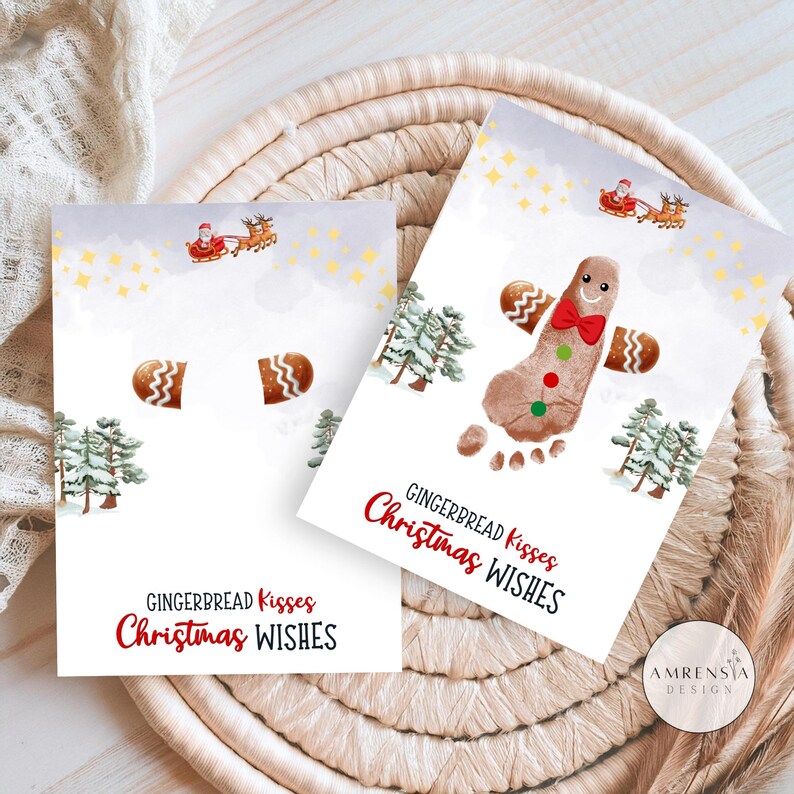 Gingerbread Handprint Art | Gingerbread Kisses Christmas Wishes Craft ...