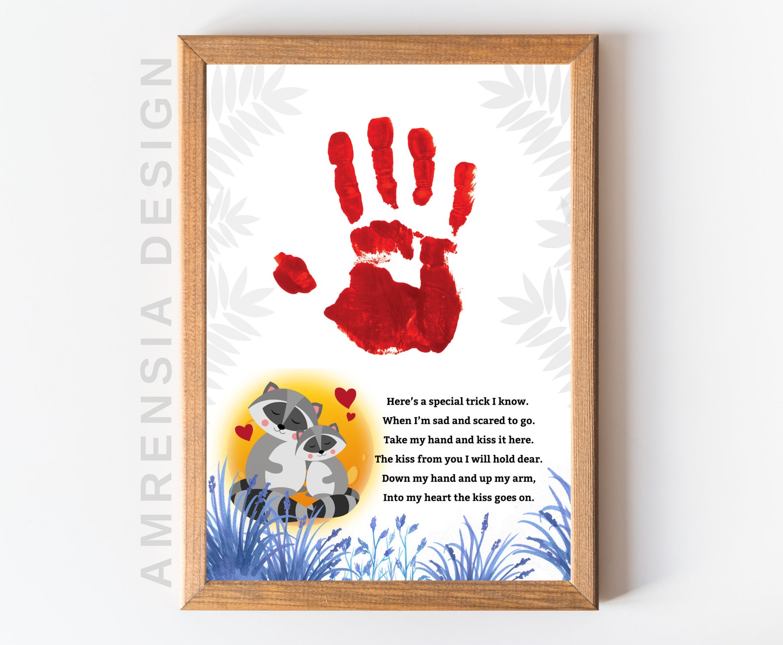 The Kissing Hand Book Raccoon, My First Day of Preschool Handprint Art ...