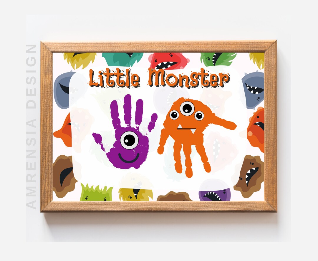 Little Monster Halloween Handprint Art, Halloween Keepsake Craft ...