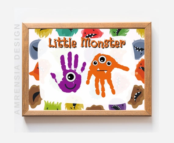 Little Monster Halloween Handprint Art Halloween Keepsake - Etsy