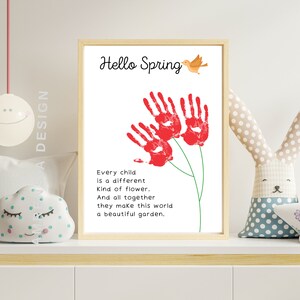 Spring Handprint Craft Idea / Printable Footprint Poem/ Kids Toddler ...